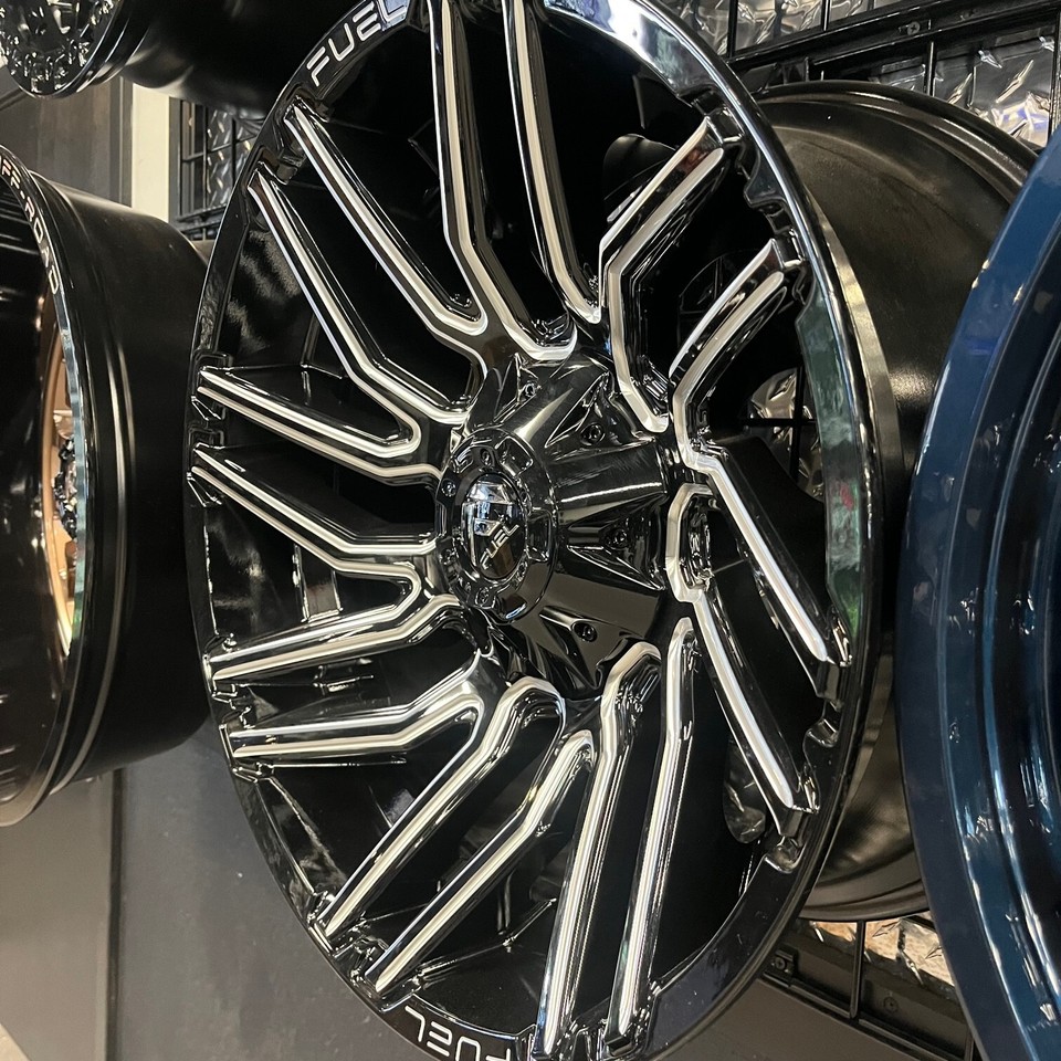 4 Fuel D773 Typhoon 20x10 8x180 Gloss Black Milled Wheel Rim Chevy GMC ...