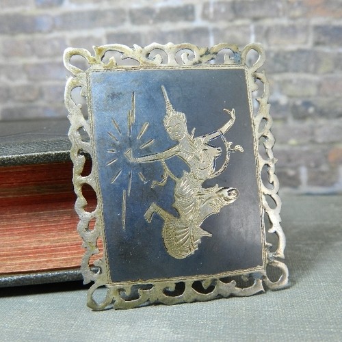 Vintage Siam Nielloware 925 Sterling Silver Rectangular Mekala Pin ...