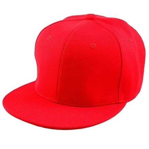 Blank Adjustable Hip Hop Flat Brim Baseball Cap Red Color | eBay