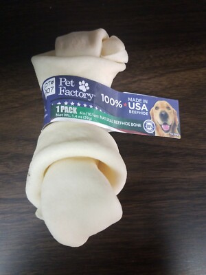 Pet Factory Beefhide Rawhide Bone 4-5" Inch 100% MADE IN USA | eBay
