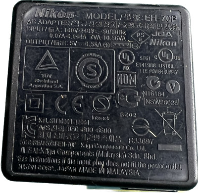 OEM Nikon Coolpix USB AC Adapter EH-70P Power Supply Block | eBay