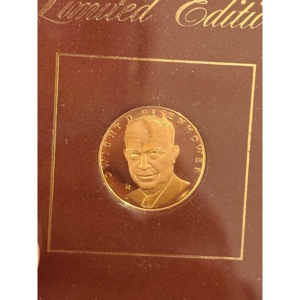 Franklin Mint Dwight Eisenhower Gilroy Roberts .500 Fine Gold Proof ...
