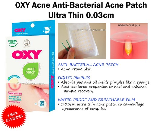 OXY Anti Bacterial Acne Patch Sterile Double Action Absorbs Oil 1 Box ...