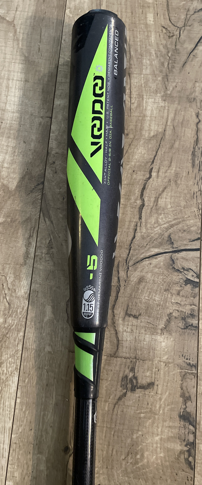 DeMarini Voodoo Balanced (VB5-17) 3l” 26 Oz Drop 5 USSSA Baseball Bat ...