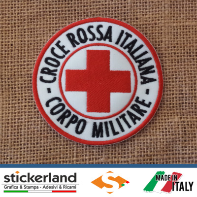 Toppa Patch ricamata Croce Rossa Italiana CRI - Corpo Militare - fondo bianco | eBay