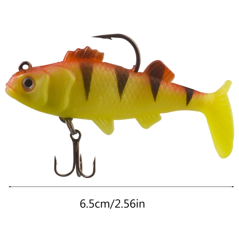 5 Pcs Pre-Rigged Jig Head Soft Plastic Swimbaits Fishing Baits Soft ...