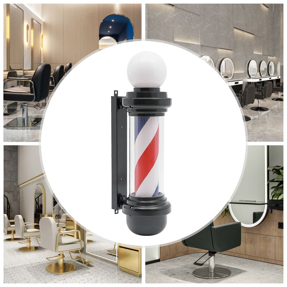 4W Barber Pole LED Light Outside Barber Shop Rotating Light Sign Wall ...