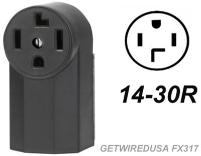 DRYER ELECTRIC WALL OUTLET FEMALE 14-30R 4-PRONG PLUG IN BOX 220 ...