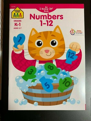SCHOOL ZONE NUMBERS 1-12, GRADES K-1 AGES 5-7 WORKBOOK Education Kids ...