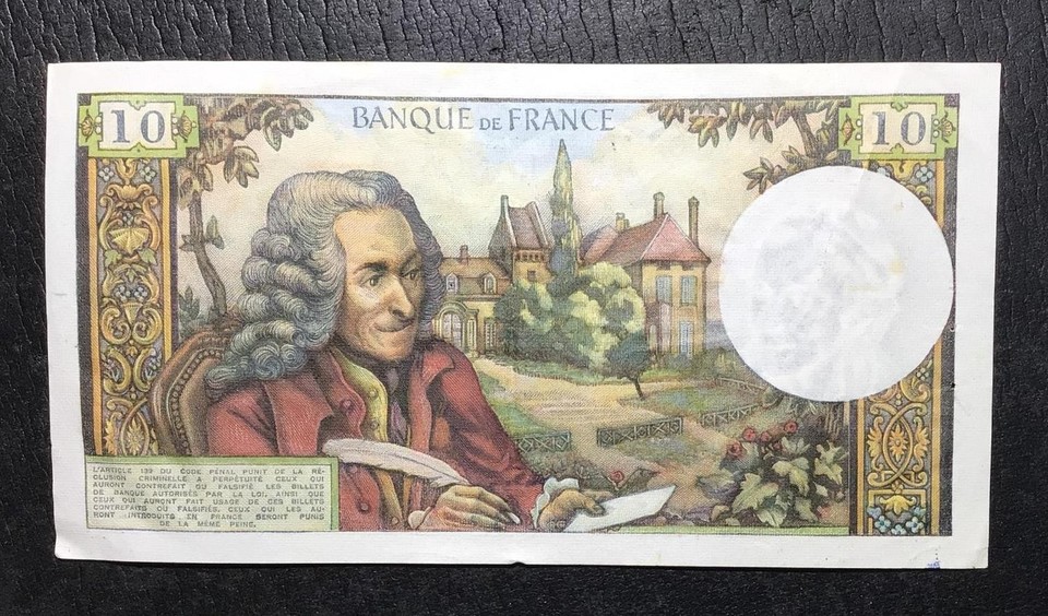 1971 $10 Francs France Choice VF! Crispy! Old French Paper Money ...