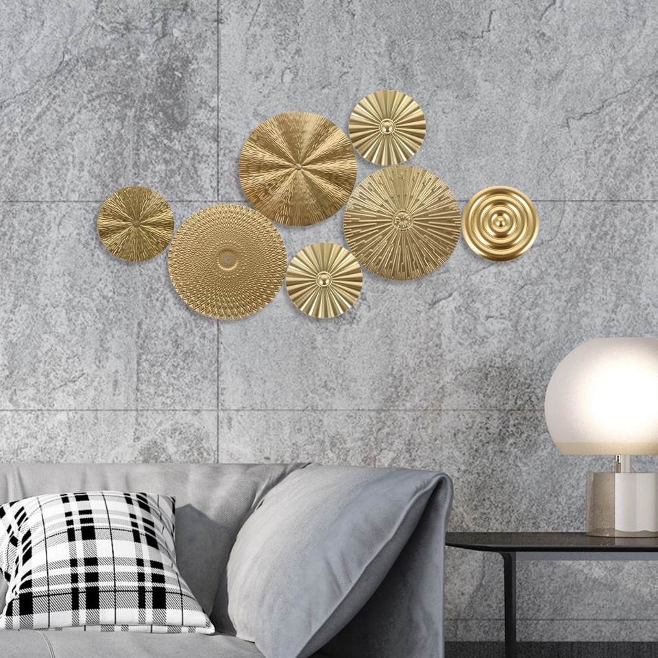 Decorative Wall Art Metal Circle Decoration Plate for Abstract Circular ...