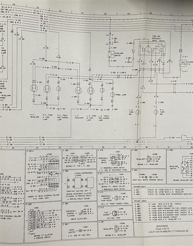 1974 Ford Pinto Factory Foldout Wiring Diagram 74 Original Electrical ...