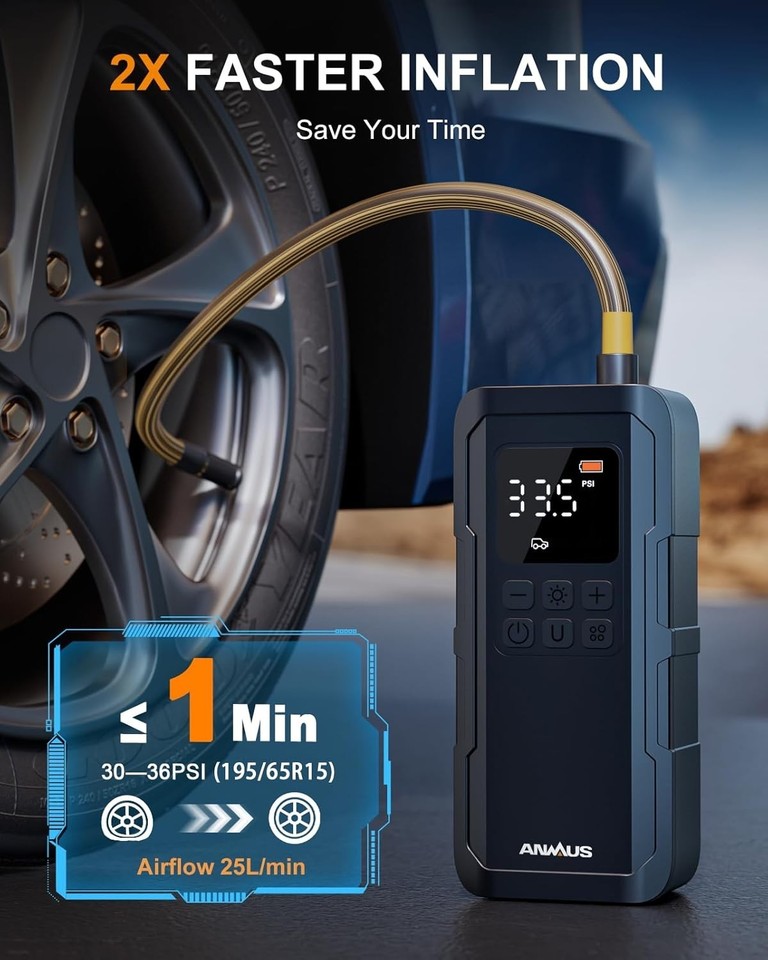 Pocket Air Car Tire Inflator Portable Air Compressor by Bullseye Pro ...