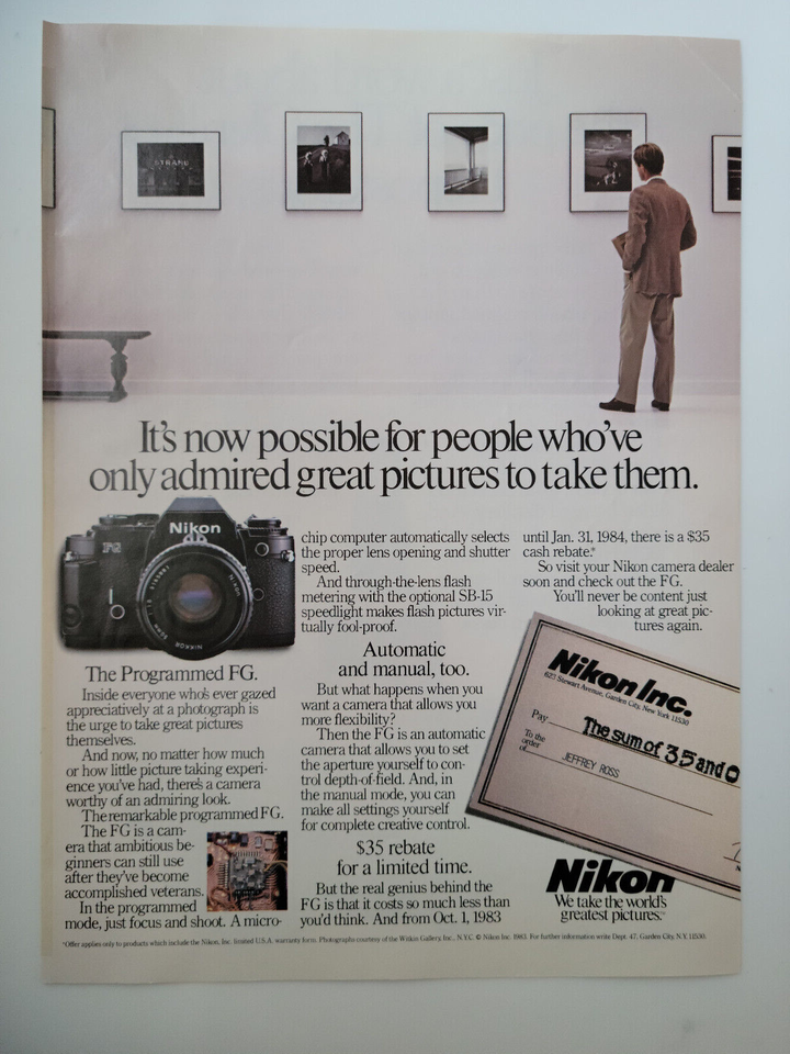 Nikon Programmed FG Camera SB-15 Speedlight 1984 Orig Ad Natural ...