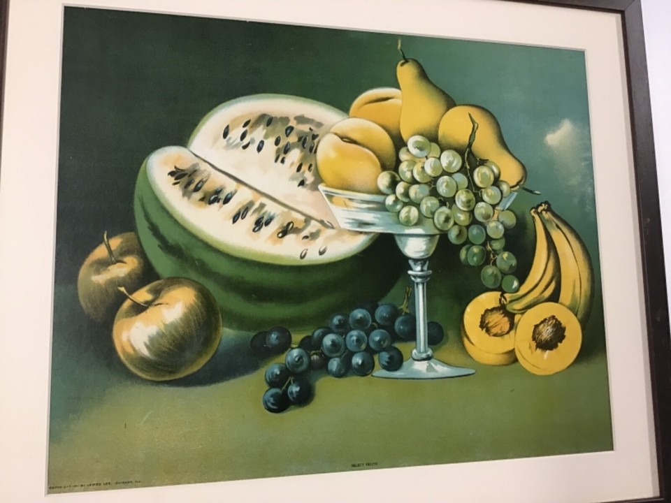 1911 Chromolithograph James Lee Chicago “Select Fruit” Nice Framez | eBay