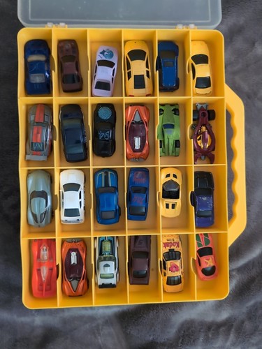 Vintage 48 Slot Plano Carrying Case w/ 24 Hot Wheels Misc Car Cars | eBay