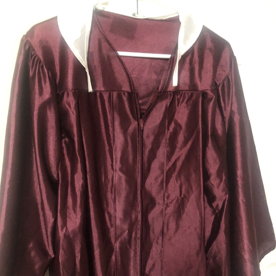 Unisex Maroon Graduation Gown 44L,23 pit, 20 Arm Length, 10 oz | eBay