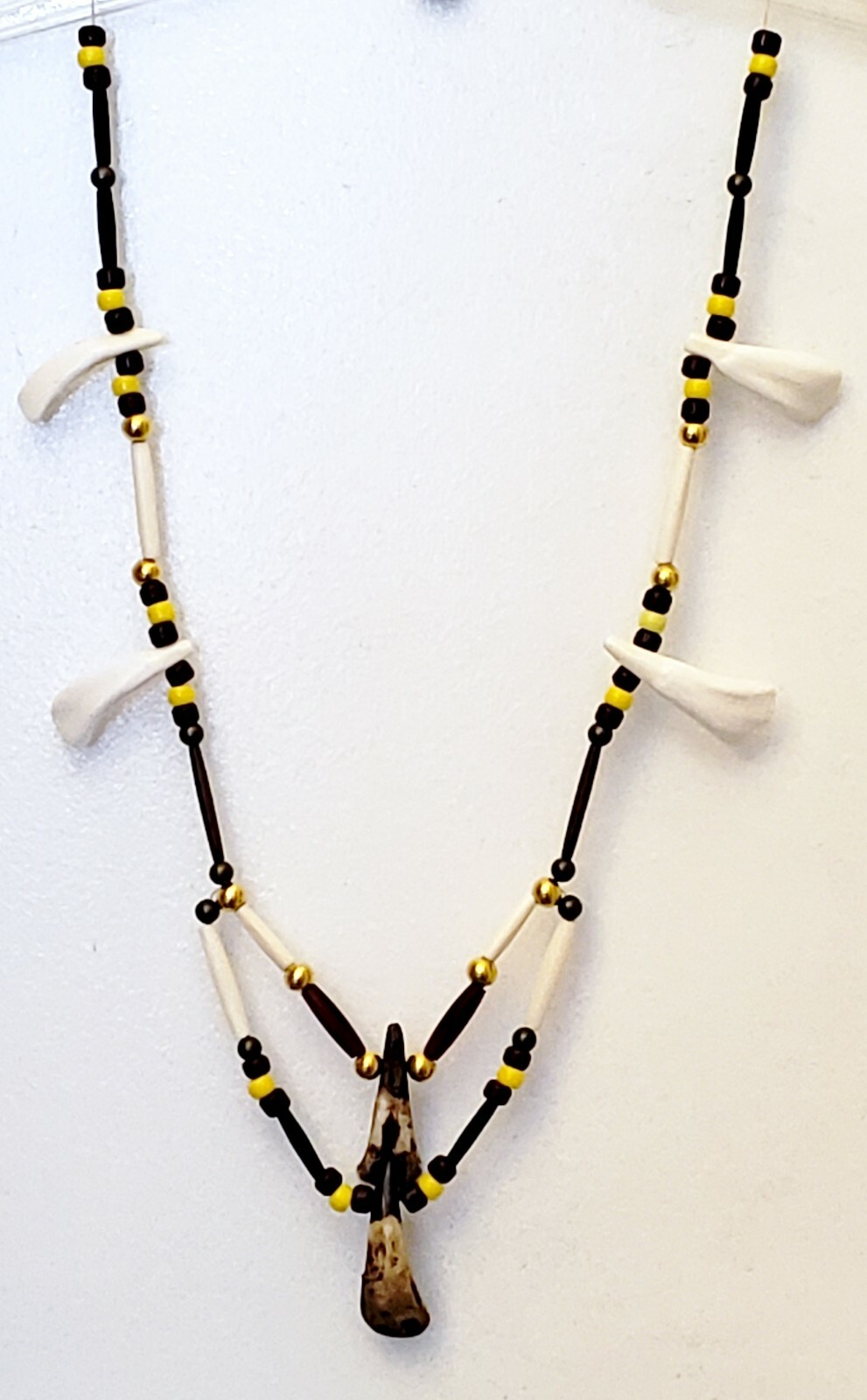 Beaded Necklace BUFFALO TEETH Tribal OA Regalia Pow Wow N367 | eBay