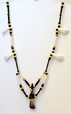 Beaded Necklace BUFFALO TEETH Tribal OA Regalia Pow Wow N367 | eBay