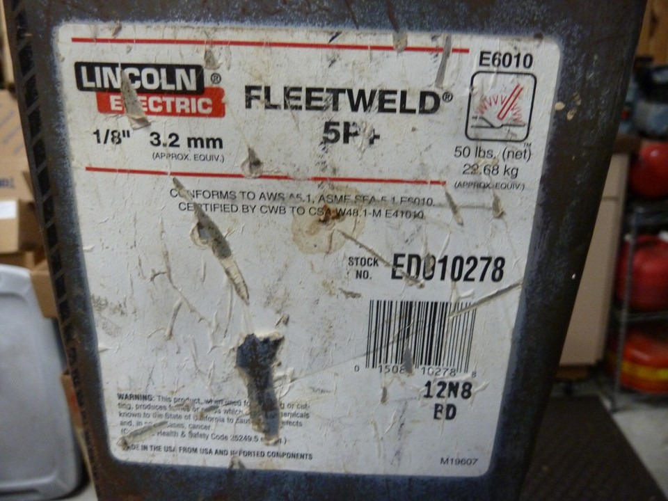 Lincoln Electric 1/8" Fleetweld Welding Rods E6010 5P+ ED010278 Open ...