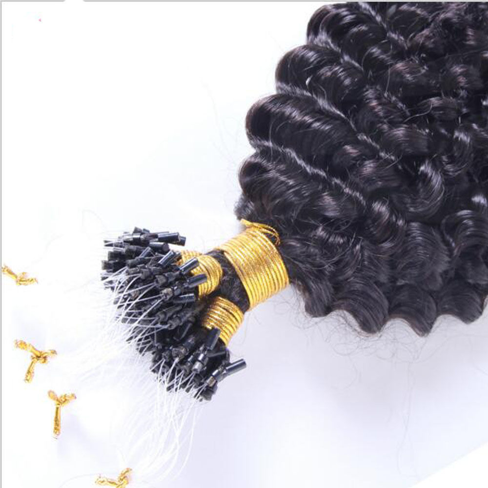 Kinky Curly Micro Loop Ring Human Hair extension Micro Beads Human Hair ...