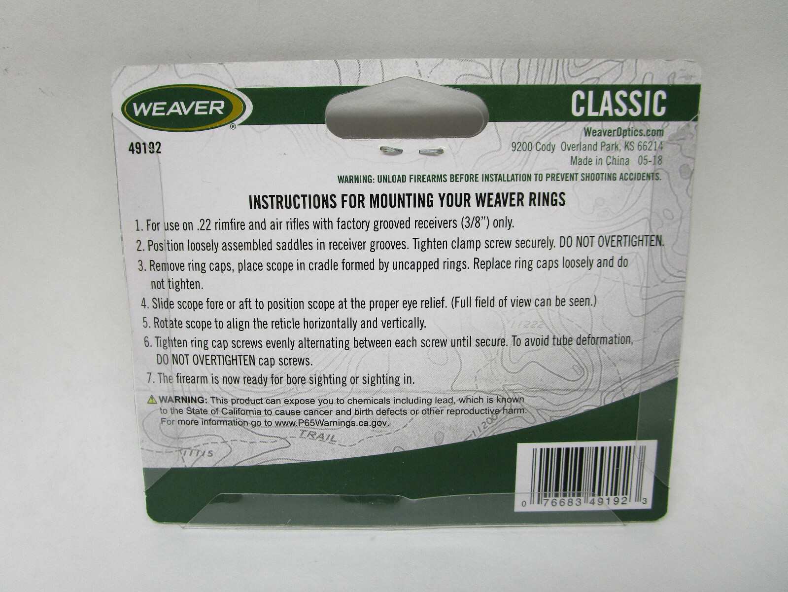 Weaver .22 Tip Off Scope Ring - Black for sale online | eBay