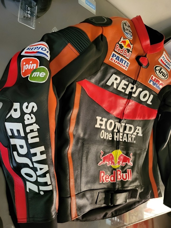 New Honda Repsol Motorbike Racing leather jacket with complete ...