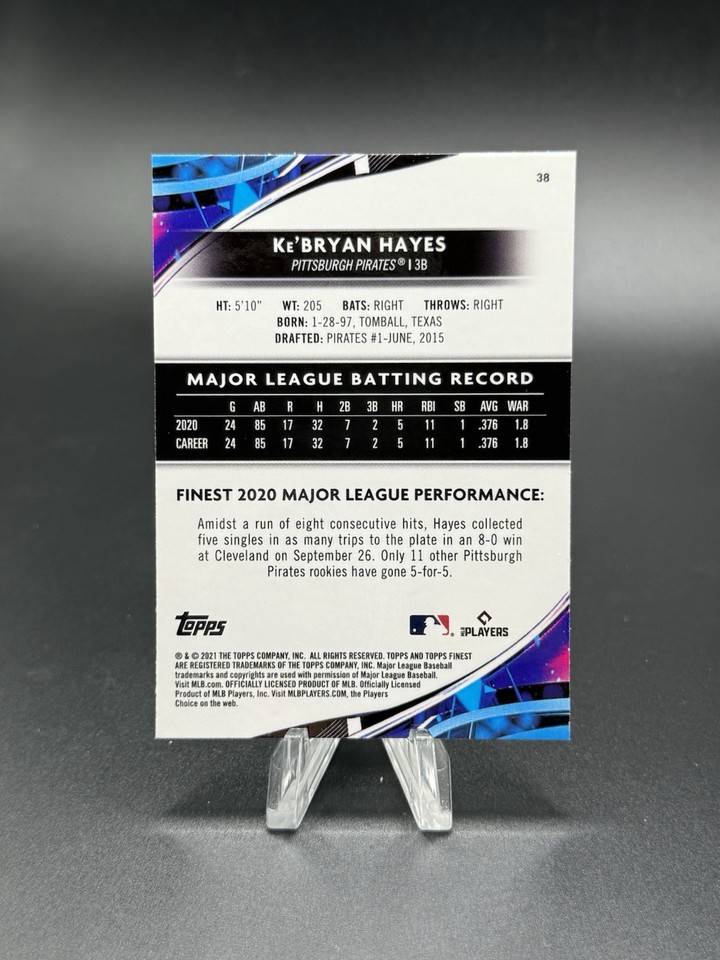 2021 Topps Finest Ke'Bryan Hayes Rookie Card #38 - Pirates | eBay