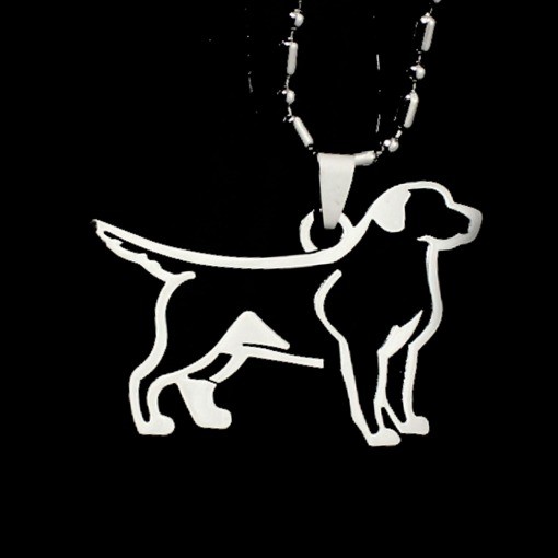 BIG Stainless Steel Labrador Lab Outline Dog Pendant Necklace | eBay