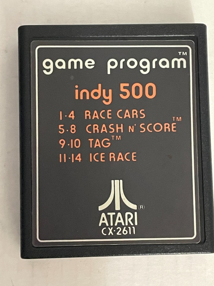 Atari 2600 11 Indy 500 w/Atari logo driving controllers and manual ...