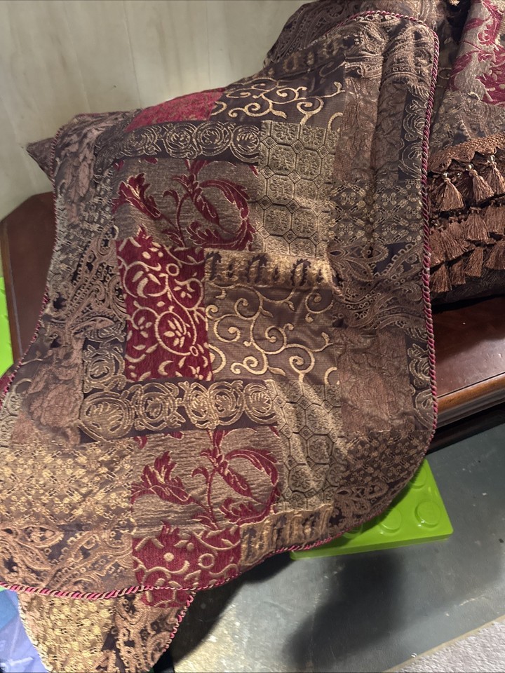 CROSCILL GALLERIA TUSCAN OLD WORLD RED UMBER Comforter Set 17 Piece | eBay