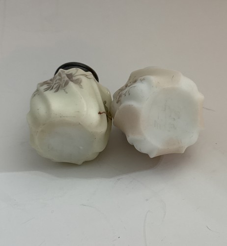 Antique EAPG Glass Salt & Pepper Wave Crest Shakers w/ Floral ...