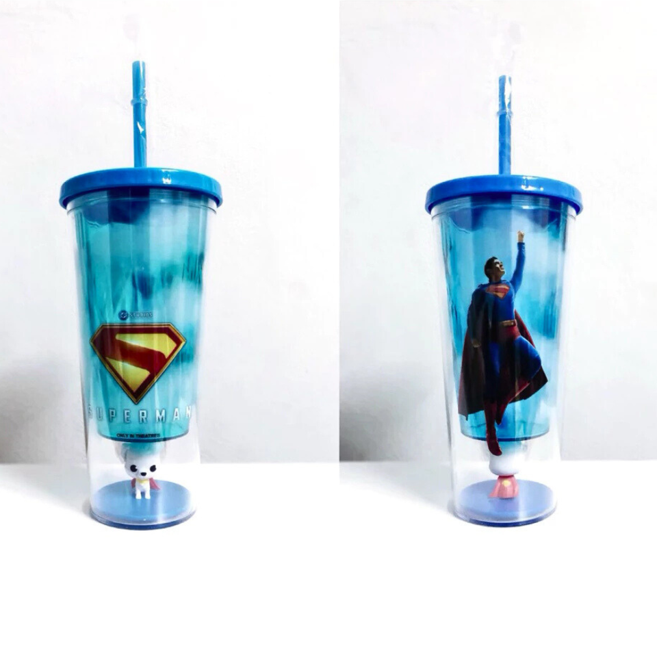 Superman Popcorn Bucket LED Movie 2025 Gripper Cup Tumbler Double Wall ...