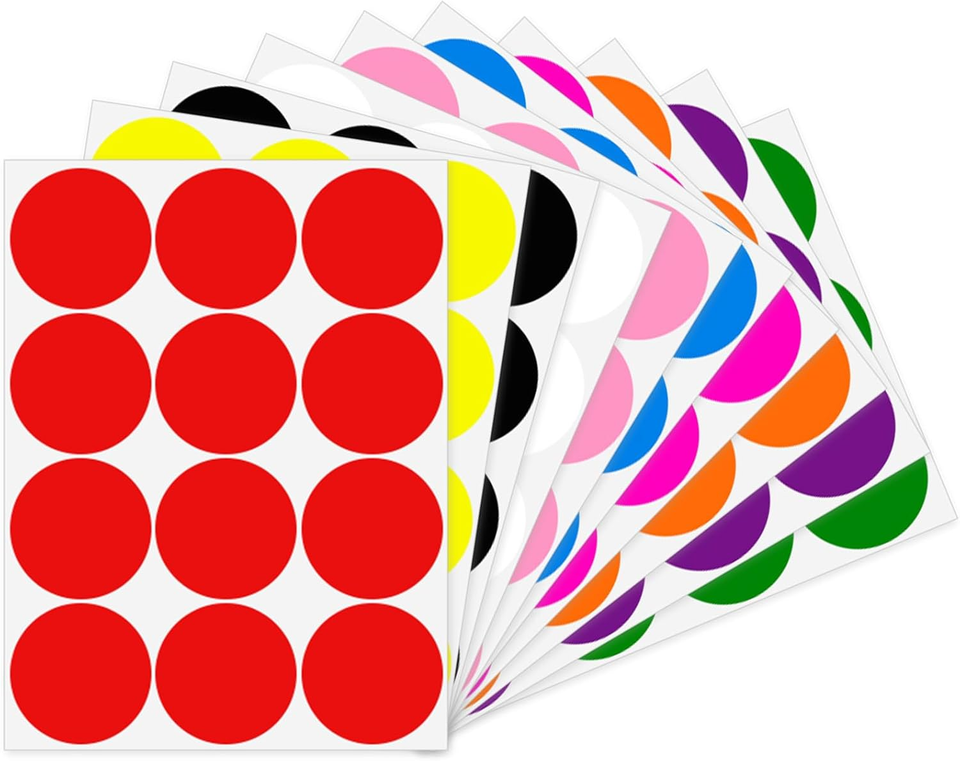 2 Inch Removable Stickers Large Colored Dot Stickers Big Waterproof ...