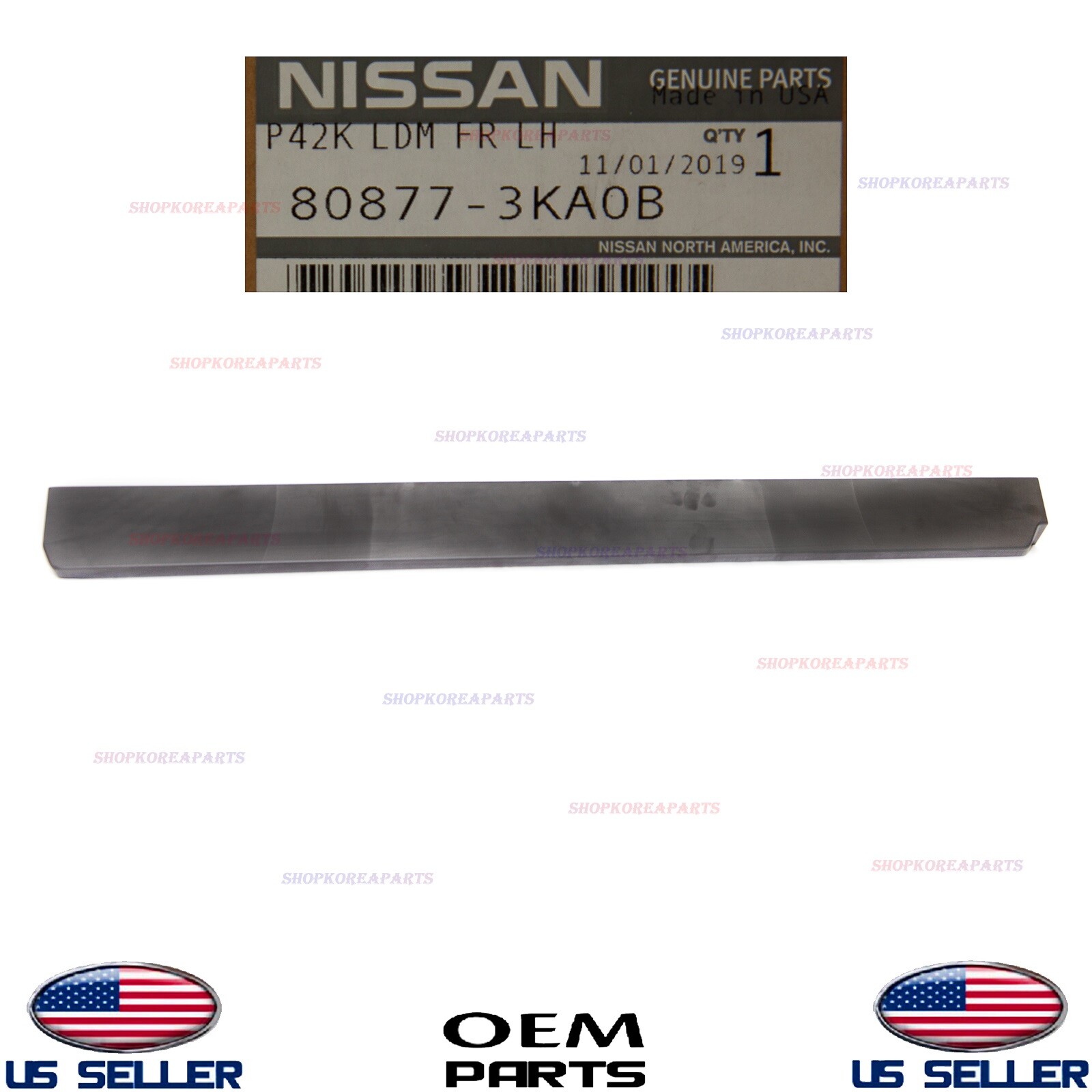 Genuine Front Door Lower Moulding Black LEFT Driver Side OEM PATHFINDER ...