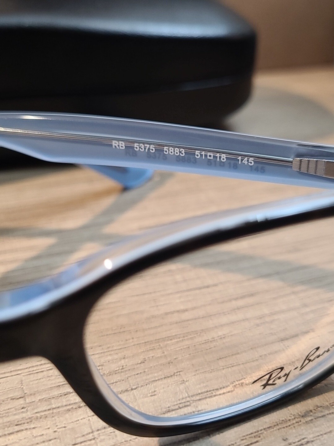 Ray-Ban Optics RB5375-5883 Unisex Polished Havana On Light Blue ...