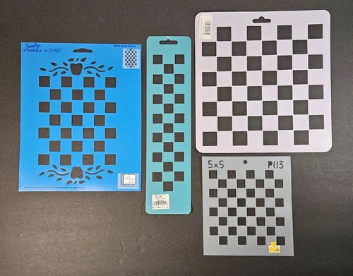UNUSED Vintage Mixed Lot of 4 Stencils Checkerboard Checks Squares Theme | eBay