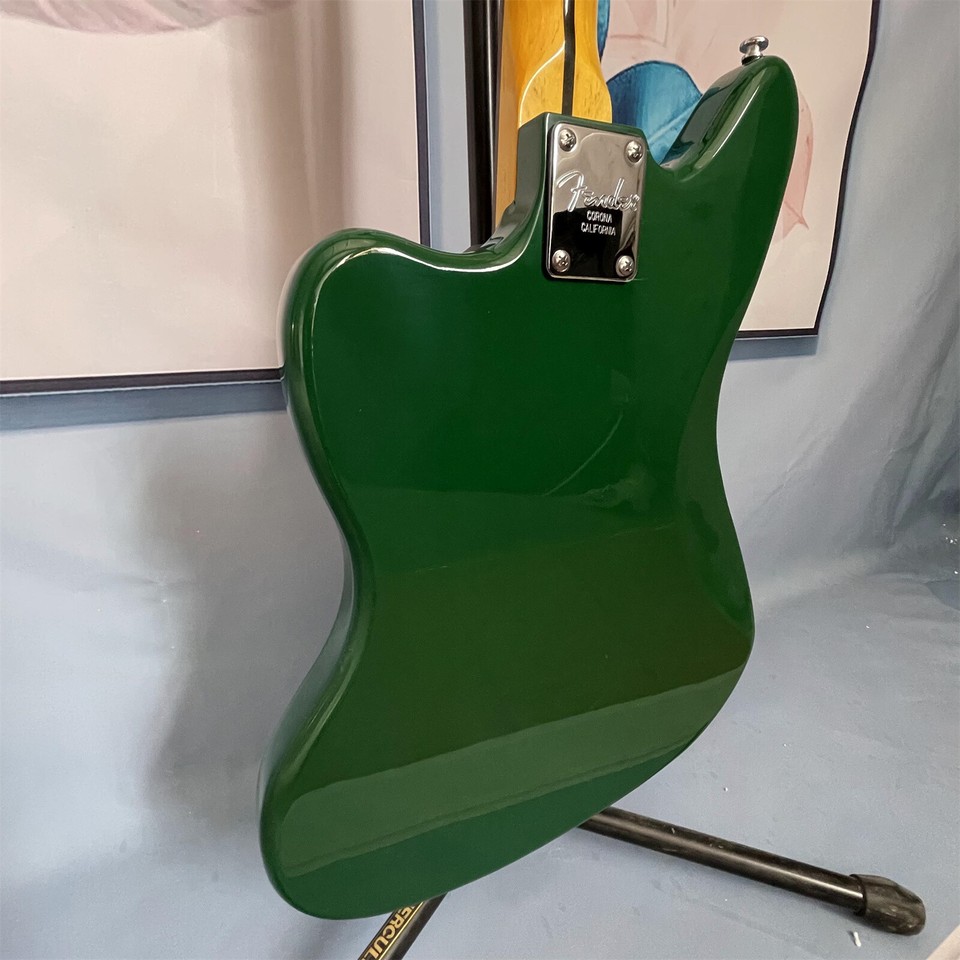 Jaguar 6 Strings Green Electric Guitar Chrome Parts P90 Pickups Maple ...