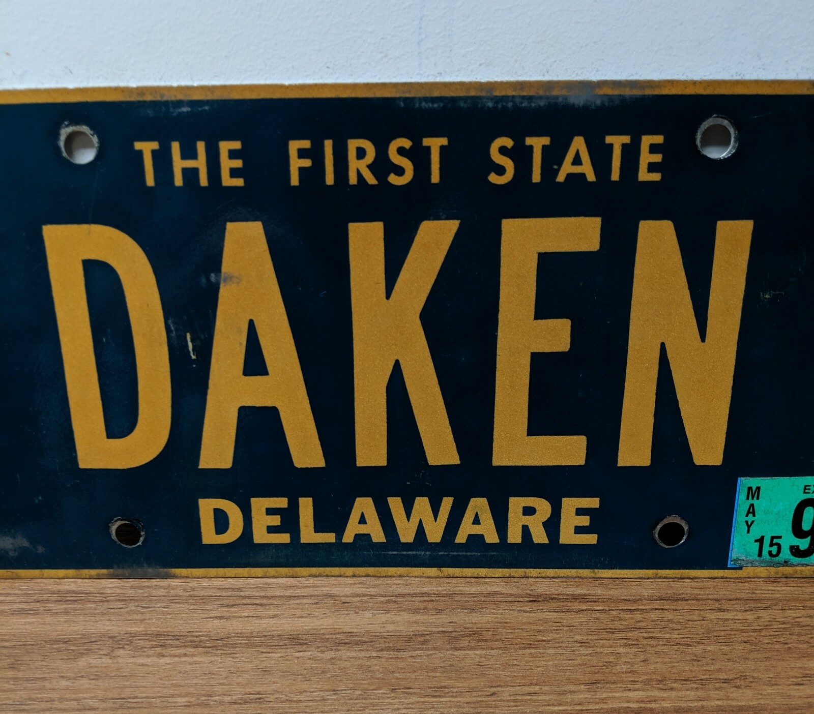 Delaware 1995 Real Used Vanity License Plate DAKEN DOKKEN Heavy Metal ...