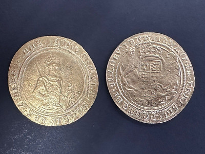 EDWARD VI SOVEREIGN 1551-53 24ct GOLD PLATED MODERN MUSEUM SPECIMEN ...