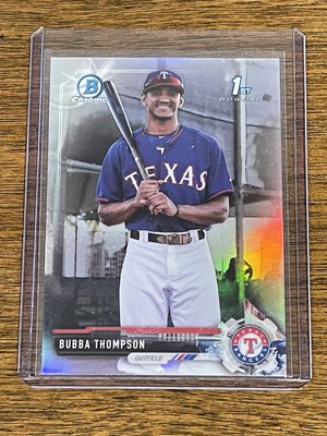 Bubba Thompson 2017 1st Bowman Chrome Refractor BDC-141 Texas Rangers ...