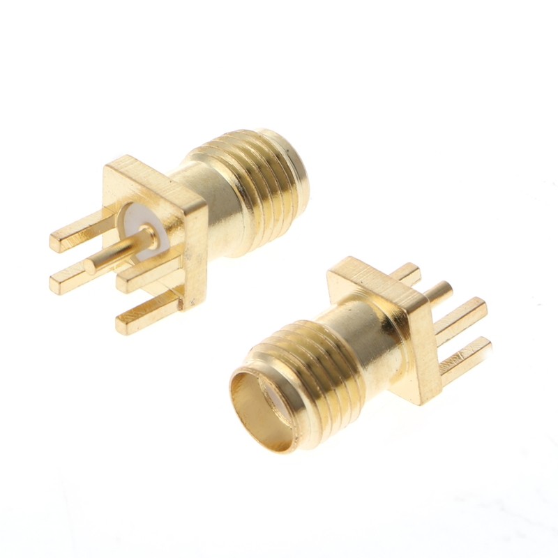10 Pcs SMA Female Jack Solder Edge 1.6mm Space PCB Mount Straight RF ...