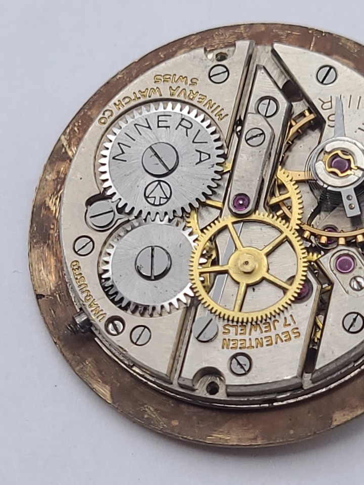 Vintage MINERVA 17J SWISS Watch Movement For Parts or Repair | eBay UK