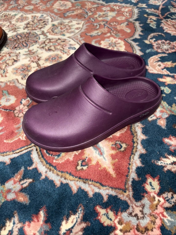 Oofos Clogs Mules Slip On Purple Camo Shoes Recovery - Women’s 7 Men’s ...