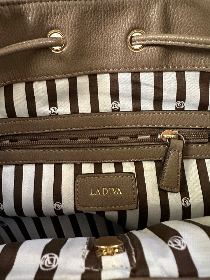 La Diva Design Italian Backpack Olive w/gold hardware | eBay