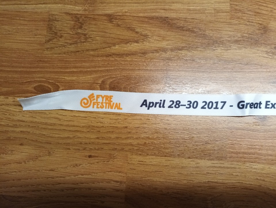 Unused FYRE FESTIVAL entry wristband Great Exuma 2017 Souvenir Gift ...