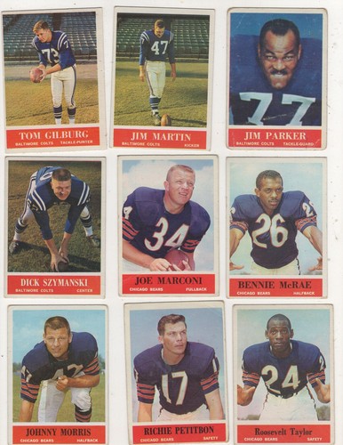 1964 Philadelphia Football 110 Card Lot All Listed With Pictures 55% of ...