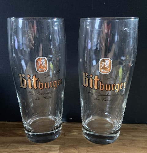 2 X New Bitburger German beer pint glasses - Pint Crown Pub Bar Mancave ...
