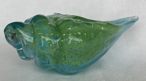 Murano Italian style ART Glass Blue Green Conch SHELL Shell Rare ...