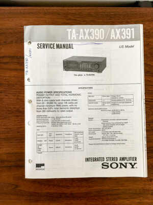 Sony TA-AX390 TA-AX391 Amplifier Service Manual *Original* | eBay